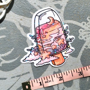 Rainbow Ice Pop Sticker - Holographic Frosty Clear Sticker, Laptop ...