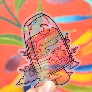 Rainbow Ice Pop Sticker - Holographic Frosty Clear Sticker, Laptop ...