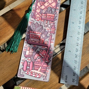 2"x6" Green Garden Bookmark With Tassel, Comfy Cozy Cottage Gardening ...