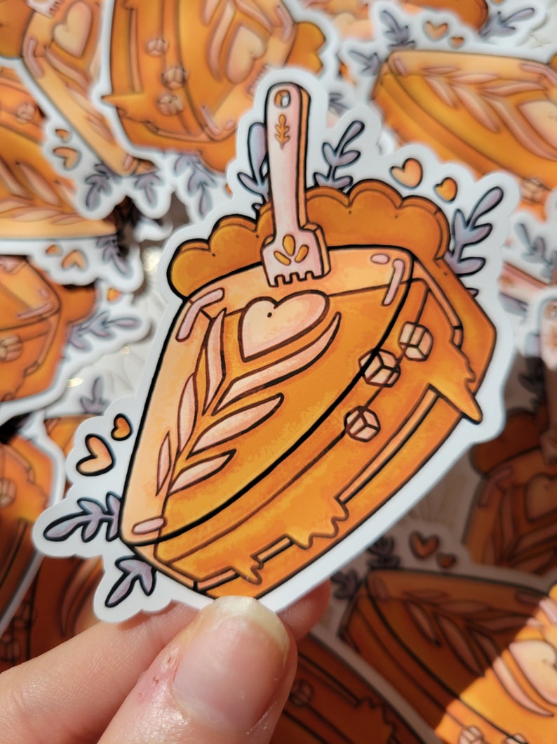 Pie Fall Sticker Matte Die Cut Vinyl Sticker Cute Computer - Etsy