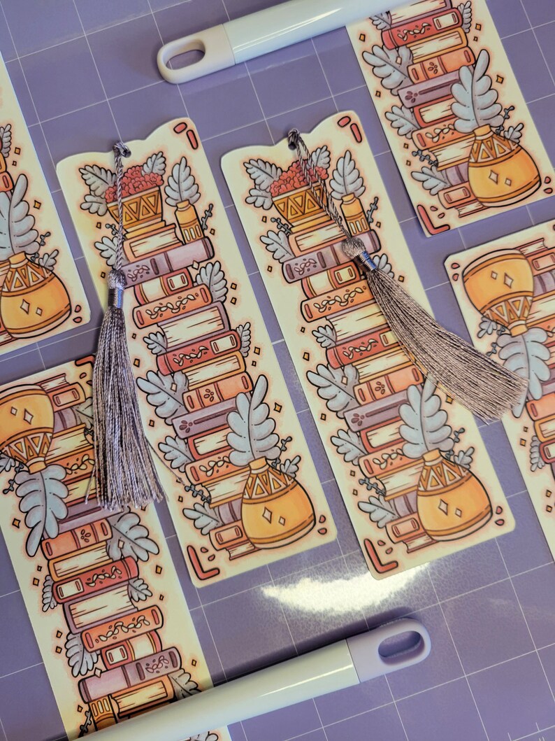 2x6 Stacked Books Bookmark With Tassel Gift for - Etsy