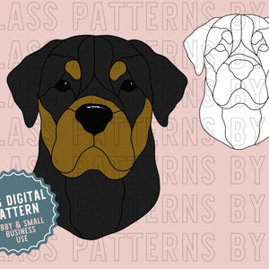 Rottweiler Stained Glass Pattern Digital Download Pet Portrait Glass ...