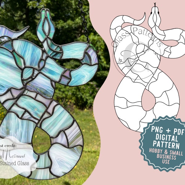 Snake Stained Glass Pattern - Etsy