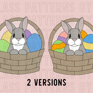 Easter Bunny Basket Stained Glass Pattern Digital Download SVG PNG PDF ...