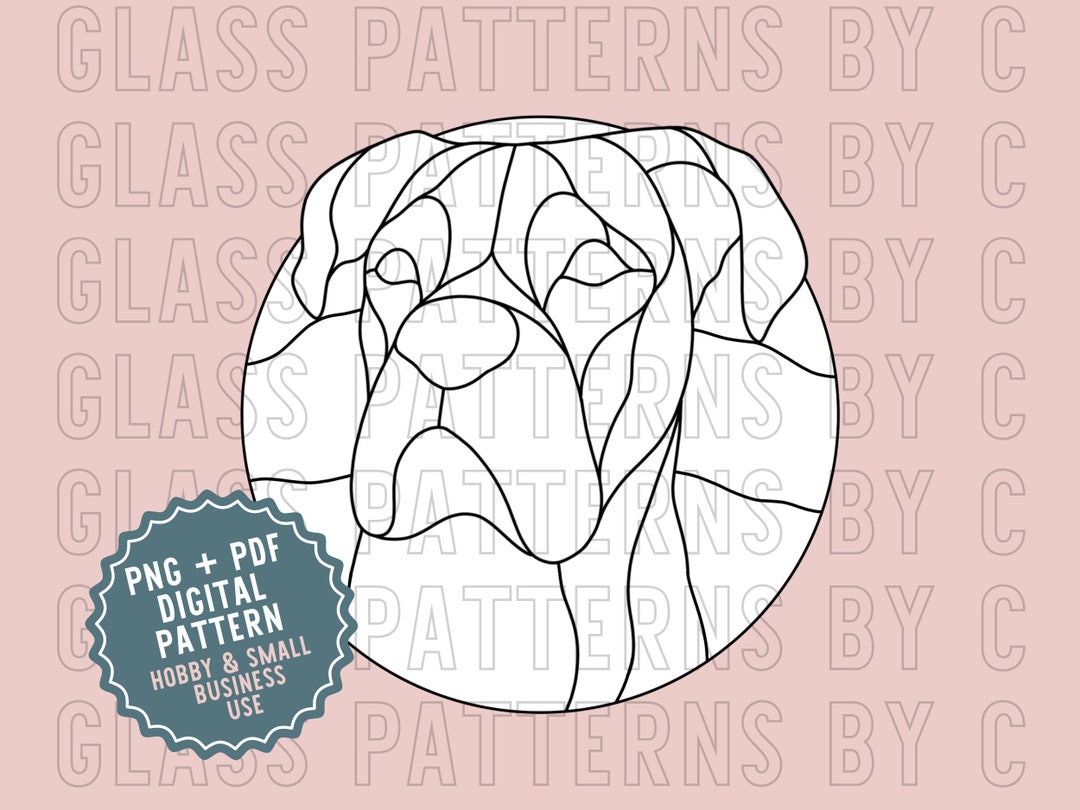 Boxer Stained Glass Pattern Design Digital Download PNG PDF Dog Glass ...