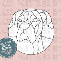 Boxer Stained Glass Pattern Design Digital Download PNG PDF Dog Dogs ...