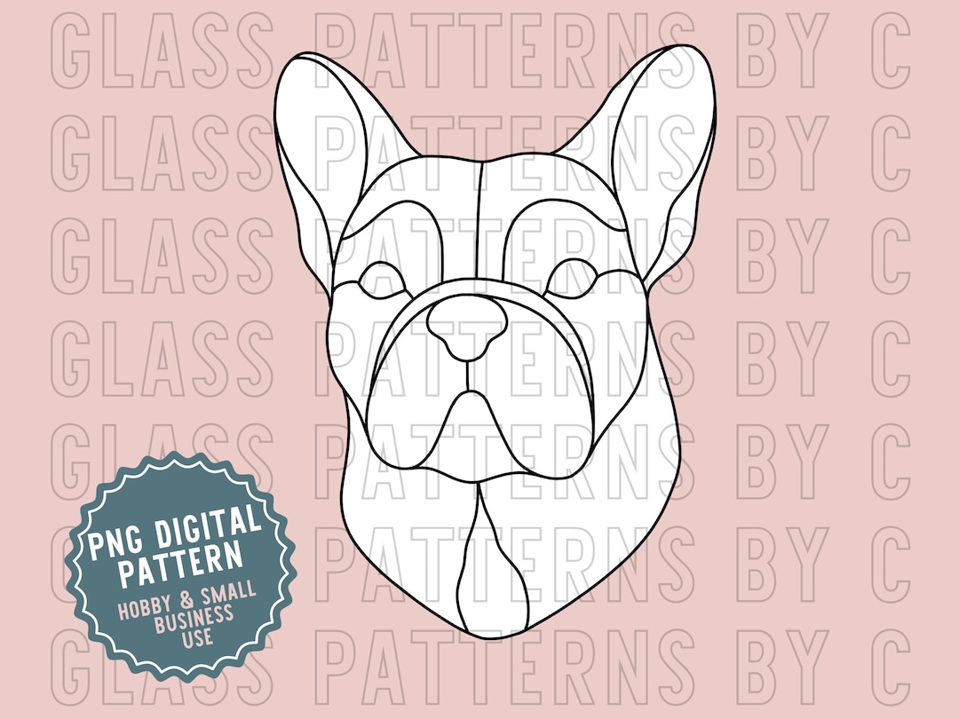 Frenchie French Bulldog Stained Glass Pattern Design Digital Download ...