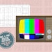 Vintage TV Retro Stained Glass Pattern Digital Download Television Set ...