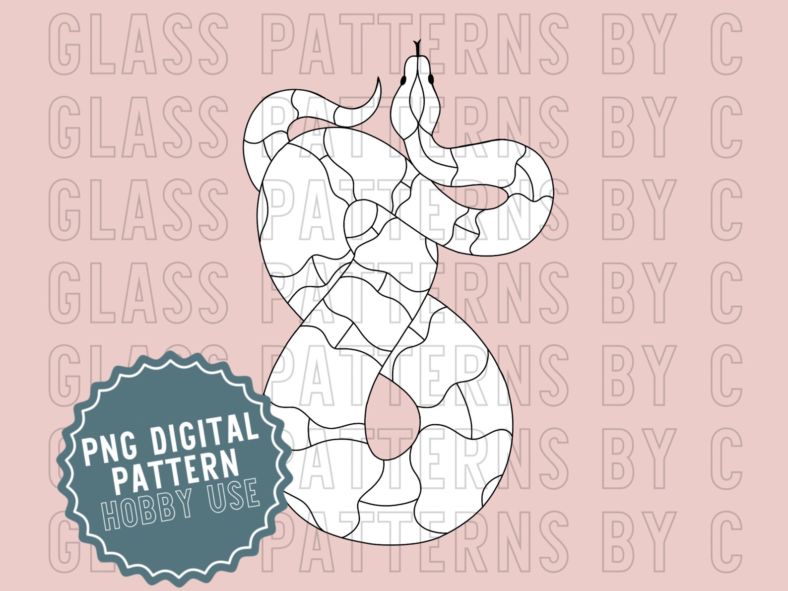 Boa Stained Glass Pattern Digital Download Snake Python - Etsy
