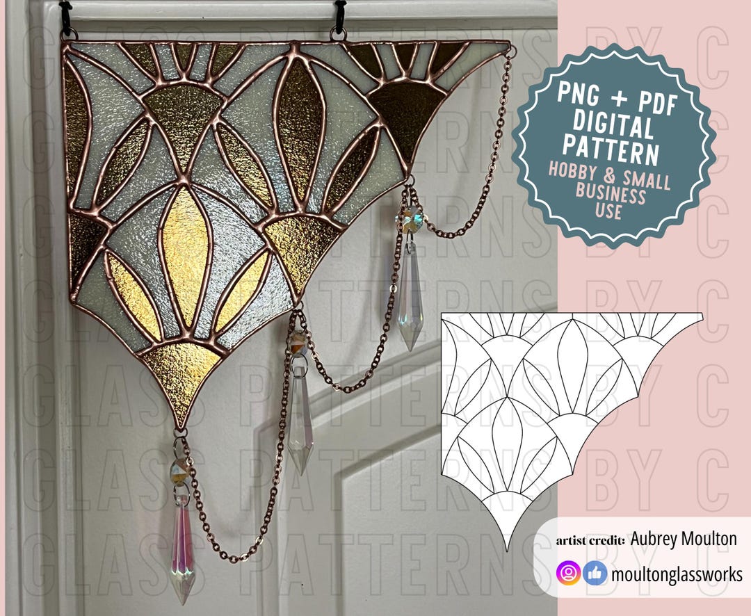 Art Deco Corner Stained Glass Pattern Digital Download PDF SVG Glass ...
