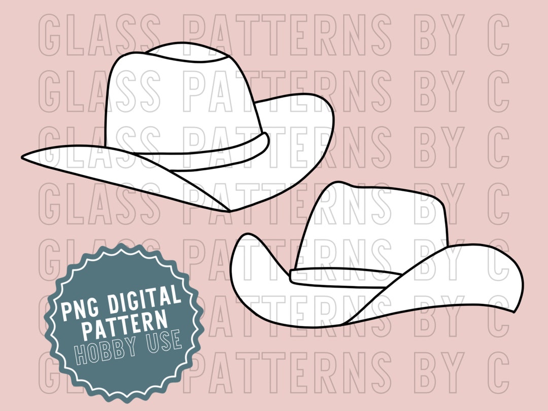 Cowboy Hat Two Stained Glass Patterns Digital Download PNG PDF SVG ...