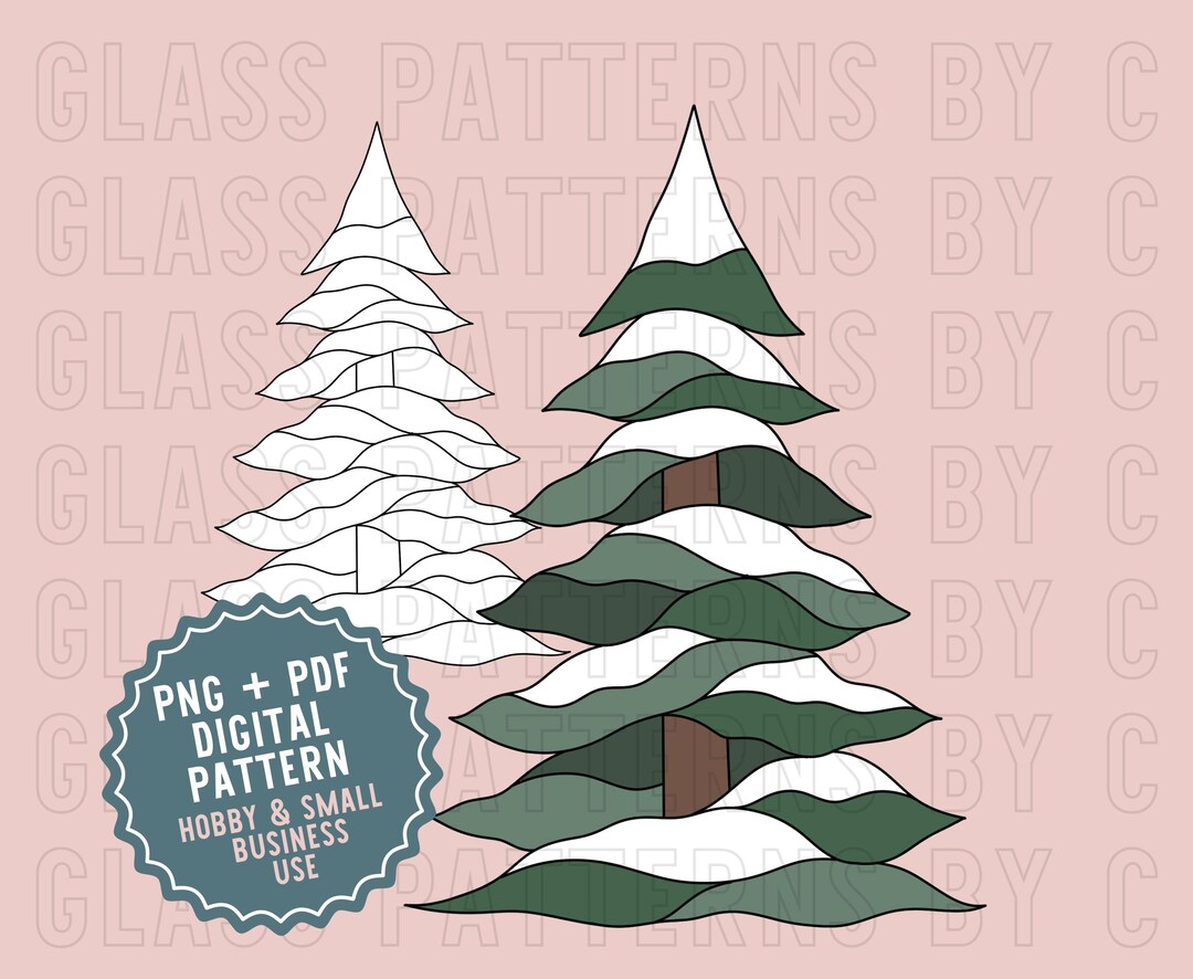Evergreen Tree Stained Glass Pattern Digital Download Glass Patterns by ...