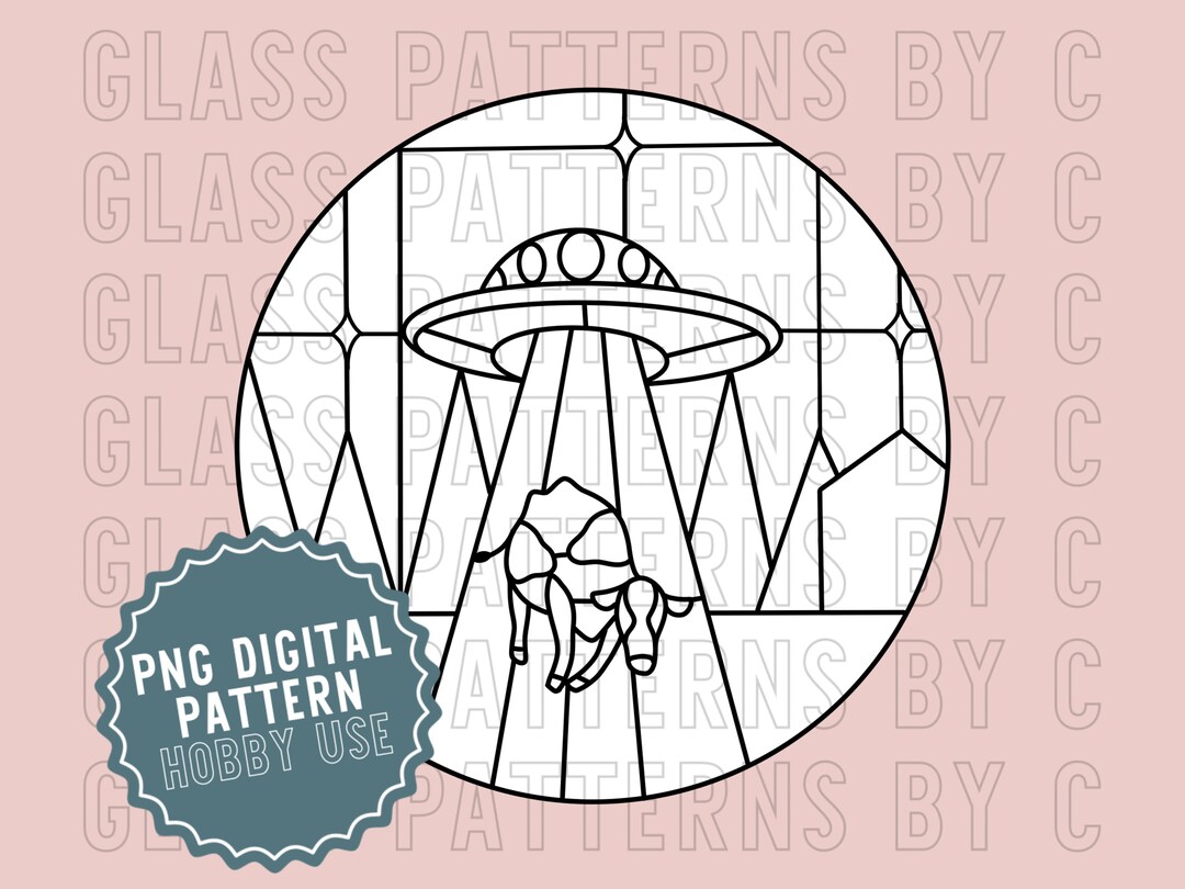 UFO Abduction Stained Glass Pattern Digital Download - Etsy