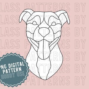 Pitbull Stained Glass Pattern Design Digital Download PNG Dog - Etsy