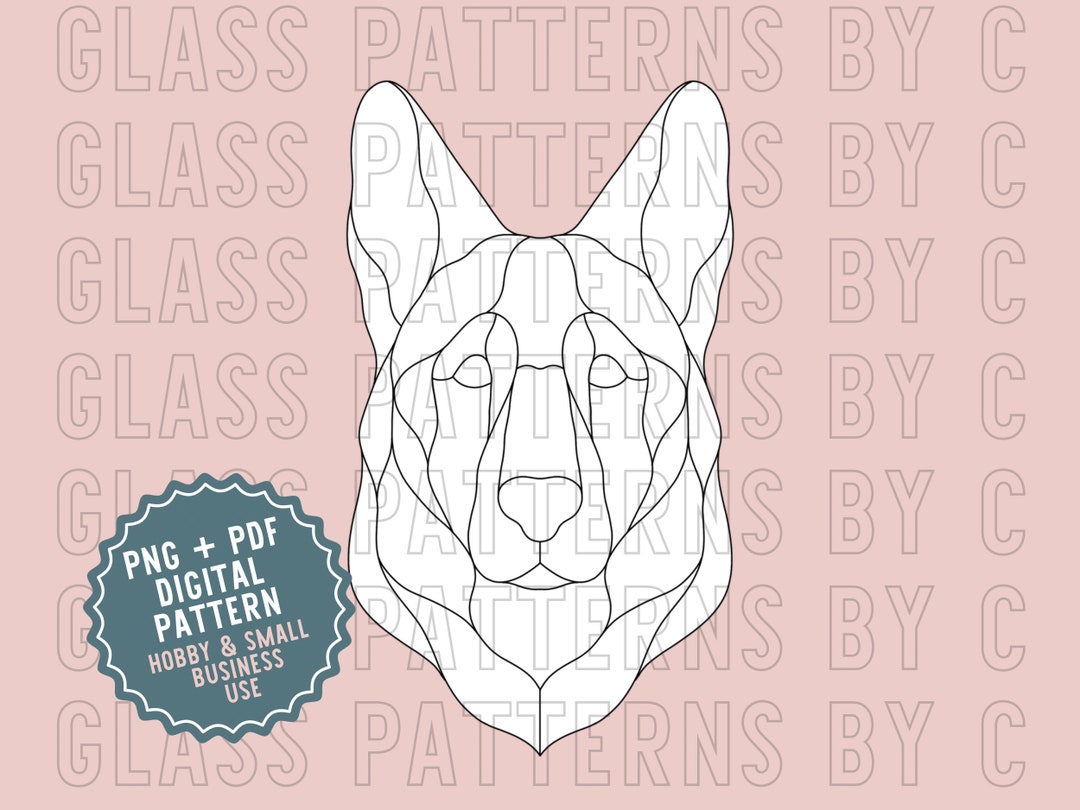 German Shepherd Dog Stained Glass Pattern Digital Download GSD ...