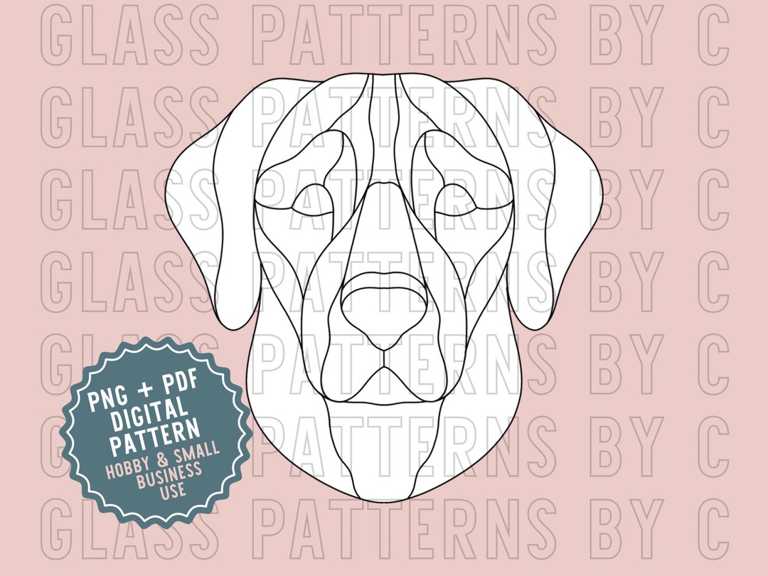 Labrador Retriever Stained Glass Pattern Design Digital Download PNG ...