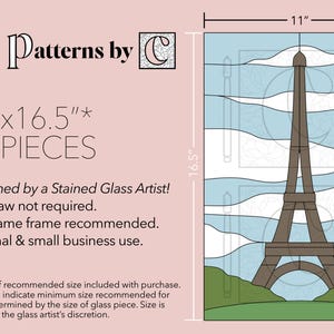 Eiffel Tower Stained Glass Pattern Digital Download PNG SVG PDF Glass ...