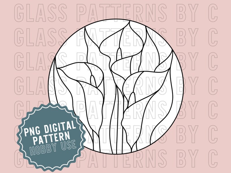 Calla Lily Stained Glass Pattern Digital Download PNG SVG PDF Lillies ...