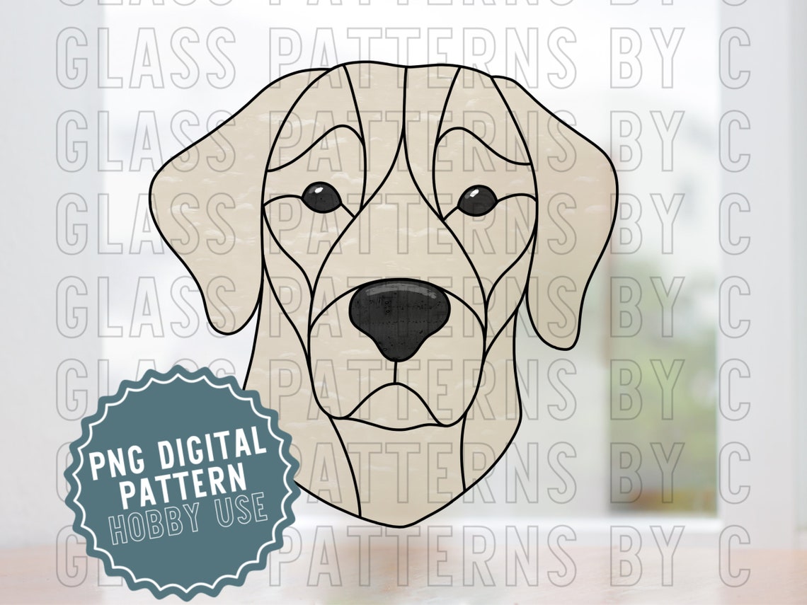 Labrador Retriever Stained Glass Pattern Design Digital - Etsy