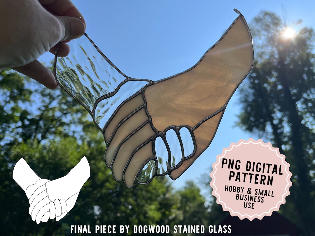 Holding Hands Memorial Stained Glass Pattern Digital Download Angel ...