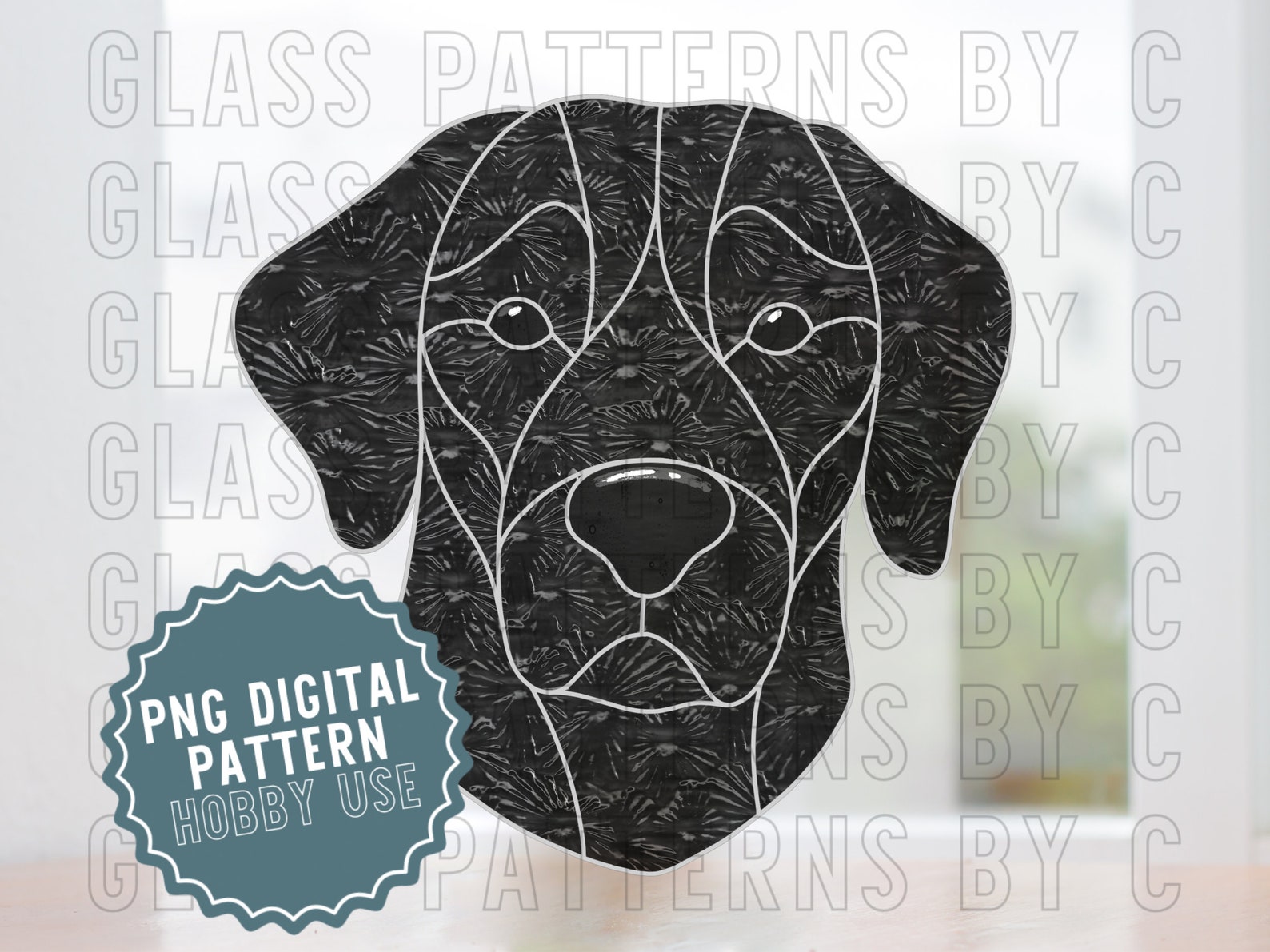 Labrador Retriever Stained Glass Pattern Design Digital - Etsy