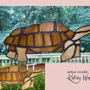Sulcata Tortoise Stained Glass Pattern Digital Download Turtle Glass ...