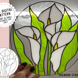 Calla Lily Stained Glass Pattern Digital Download PNG SVG PDF Lillies ...