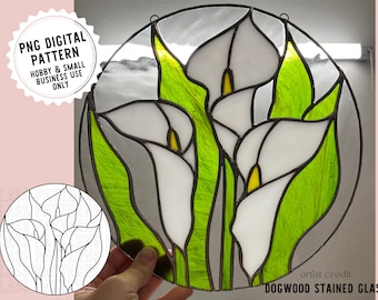 Daffodils Stained Glass Pattern Digital Download PNG PDF SVG Glass ...