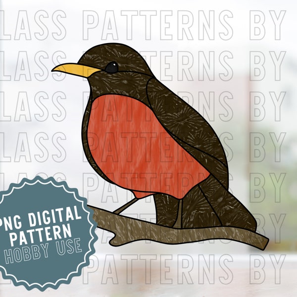 Stained Glass Robin Pattern - Etsy