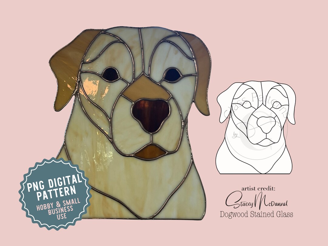 Labrador Retriever Stained Glass Pattern Design Digital - Etsy