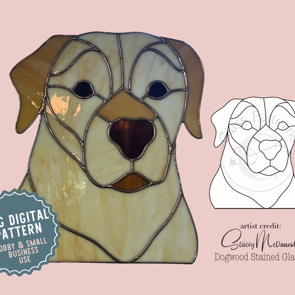 Black Lab Stained Glass Pattern - Etsy