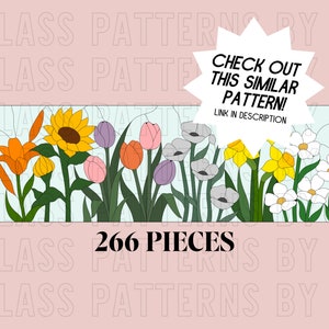 Floral Garden Bed Stained Glass Pattern Digital Download Glass Patterns ...