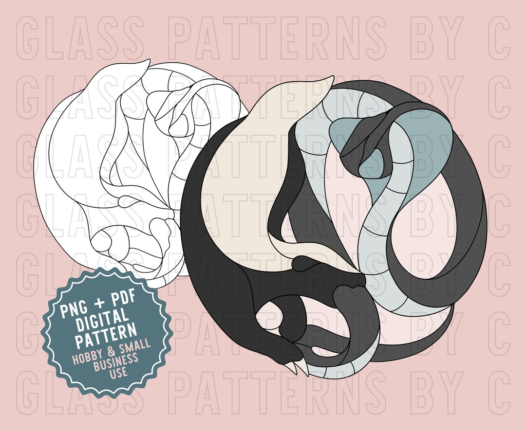 Honey Badger Cobra Stained Glass Pattern Digital Download PNG PDF SVG ...