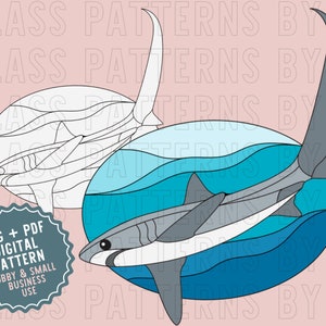 Thrasher Shark PNG PDF Stained Glass Pattern Digital Download Sharks ...