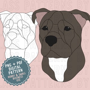 Pitbull Stained Glass Pattern Design Digital Download PNG Dog SVG PDF ...