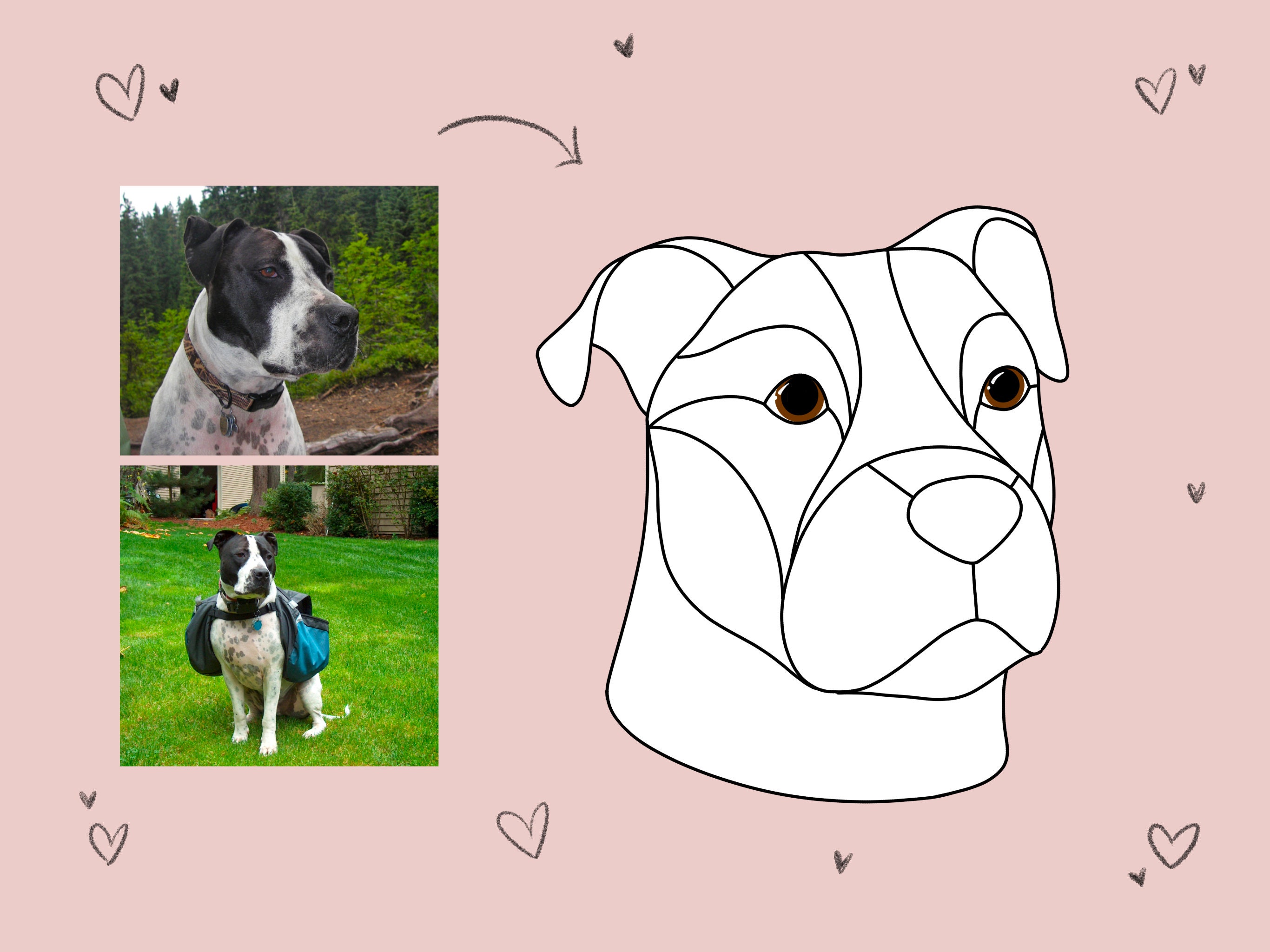 Husky Stained Glass Pattern Design Digital Download PNG Dog - Etsy