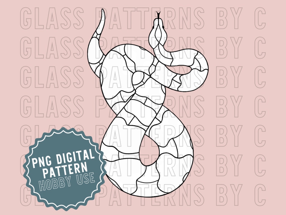 Boa Stained Glass Pattern Digital Download Snake Python - Etsy