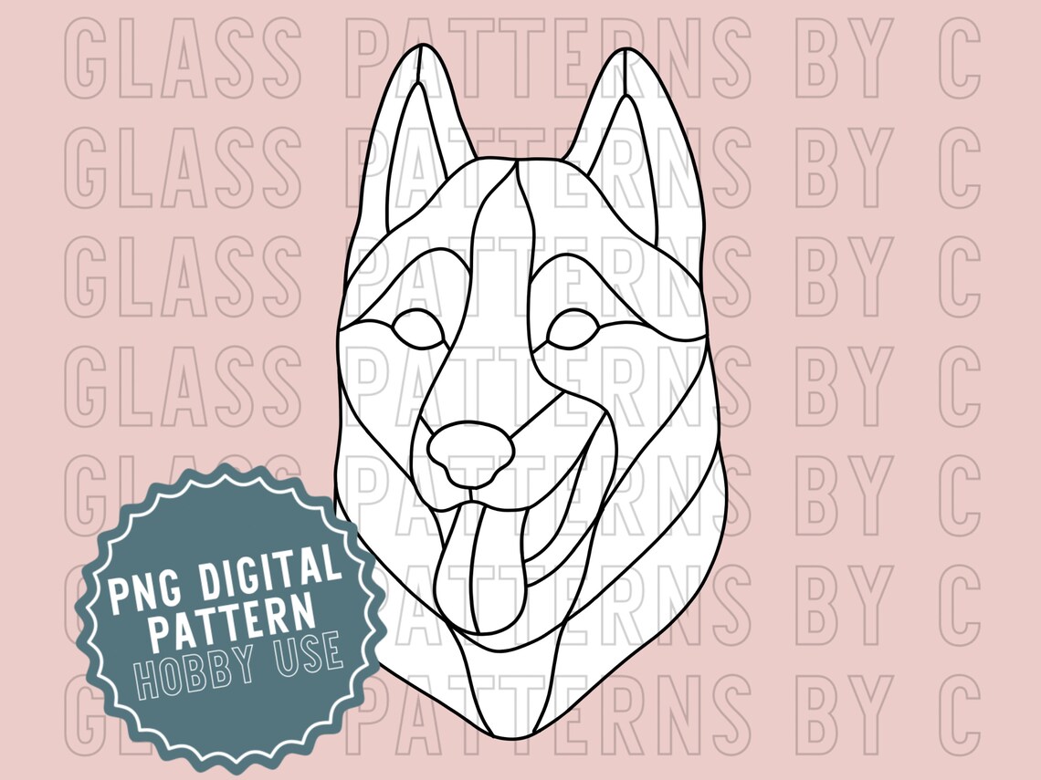 Husky Stained Glass Pattern Design Digital Download PNG Dog - Etsy