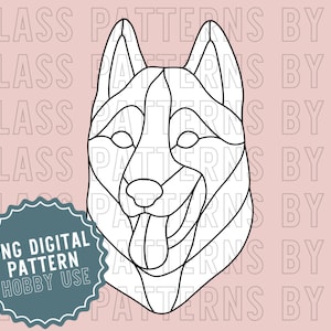 Husky Stained Glass Pattern Design Digital Download PNG Dog Alaskan ...