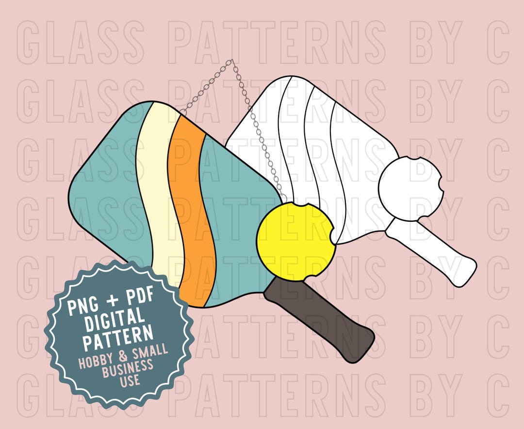 Pickleball Paddle Stained Glass Pattern Digital Download PNG SVG PDF ...
