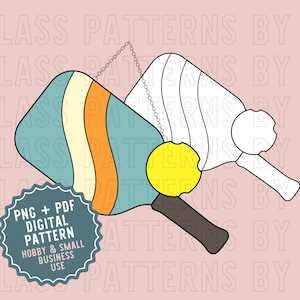 Pickleball Paddle Stained Glass Pattern Digital Download PNG SVG PDF ...