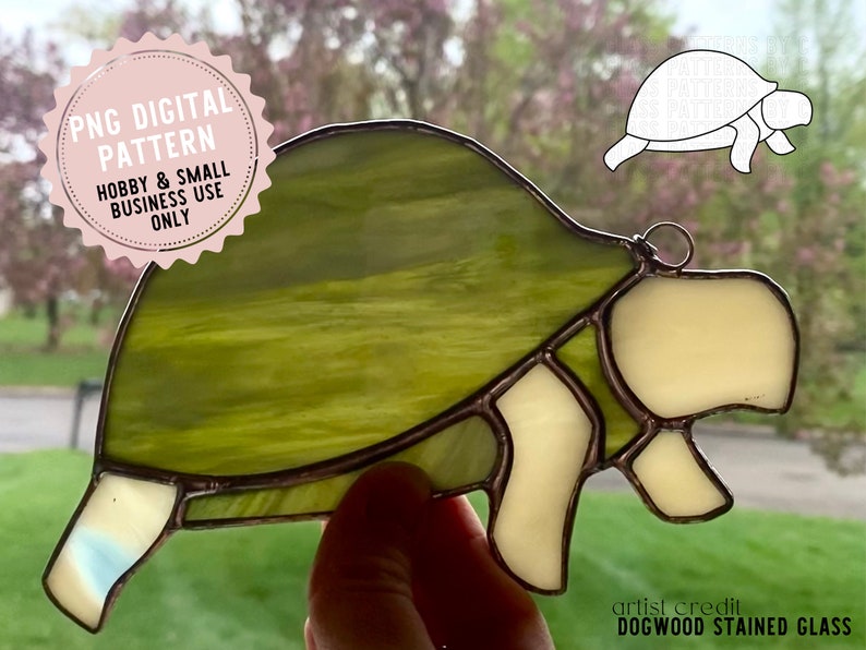 Tortoise Stained Glass Pattern Digital Download Glass Patterns by C ...