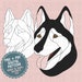 Husky Stained Glass Pattern Design Digital Download Dog Alaskan ...