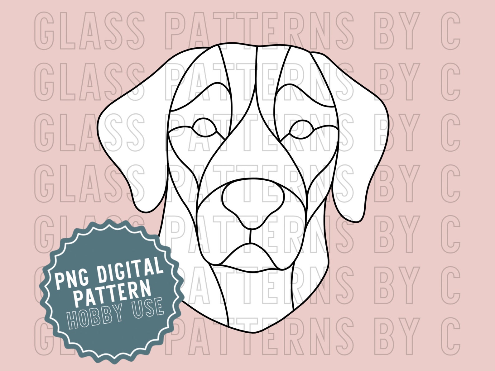 Labrador Retriever Stained Glass Pattern Design Digital - Etsy