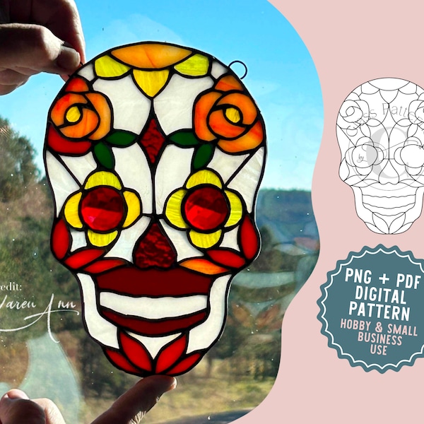 Stained Glass Skull - Etsy