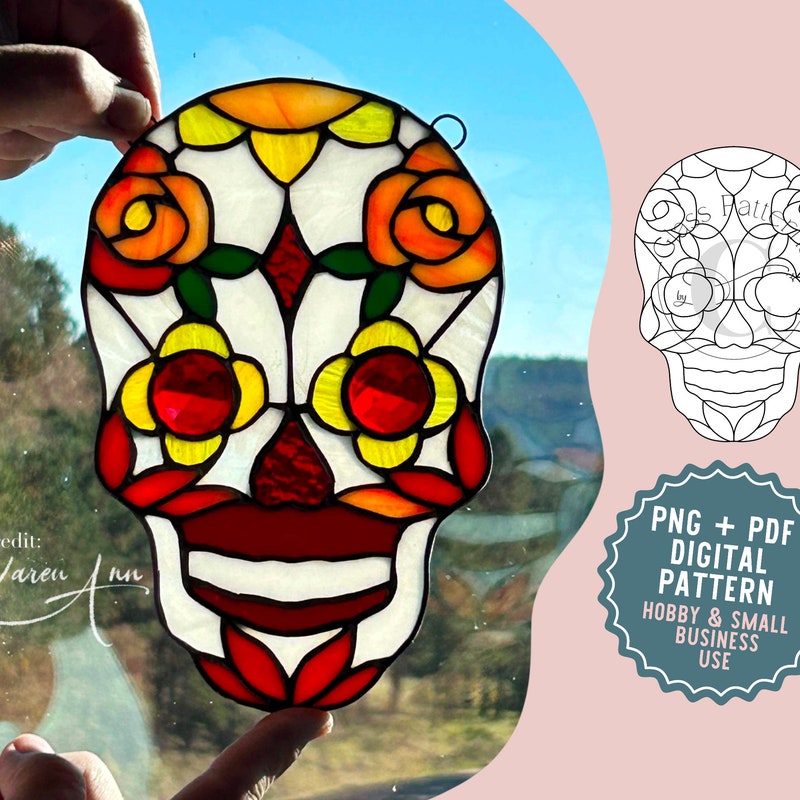 Stained Glass Skull - Etsy