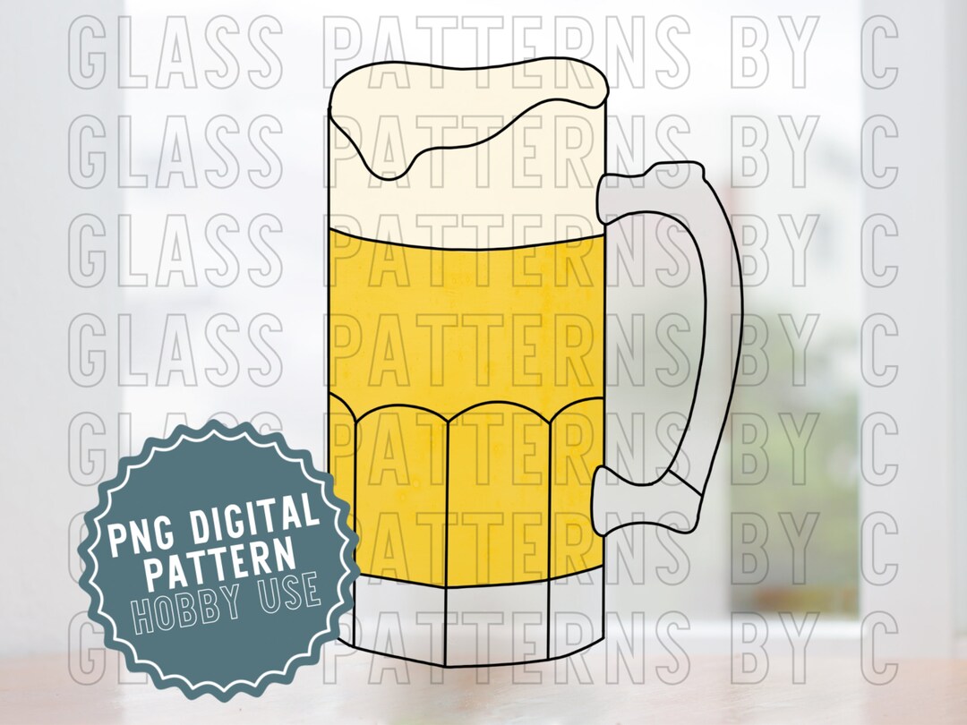 Beer Mug Stained Glass Pattern Digital Download Svg Pdf Png Glass Patterns By C Etsy