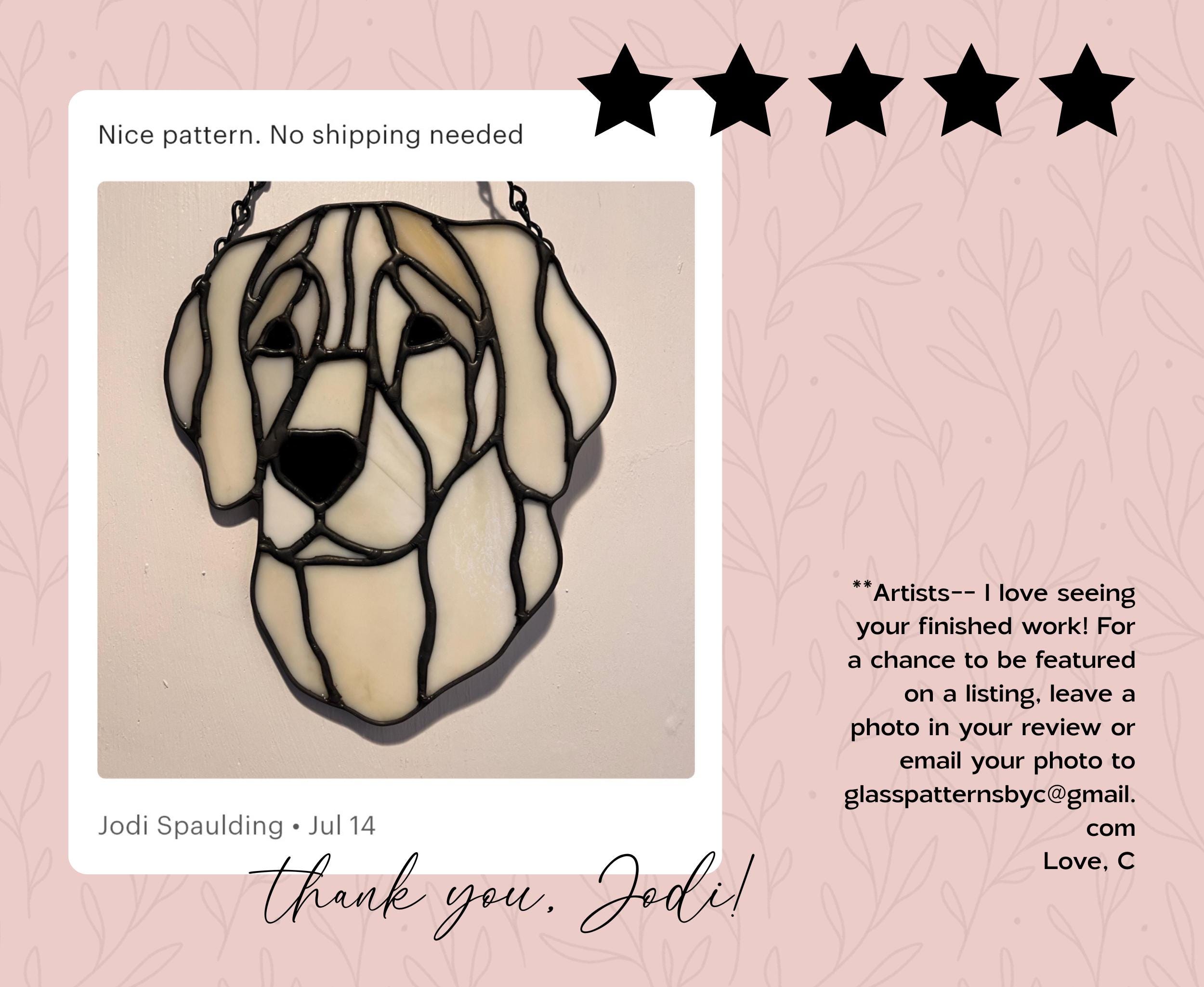 Golden Retriever Stained Glass Pattern Design Digital Download PNG PDF ...