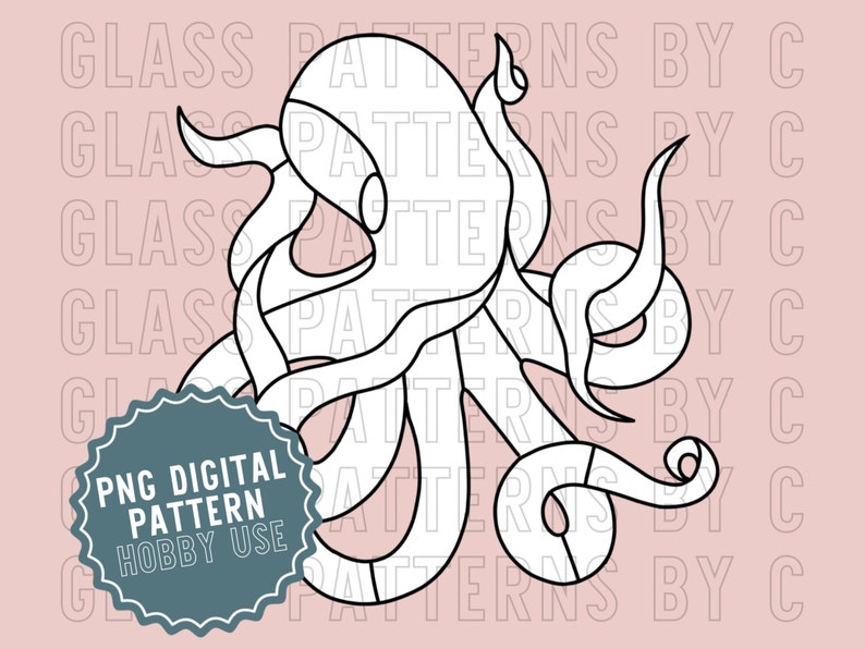 Octopus Stained Glass Pattern Digital Download - Etsy