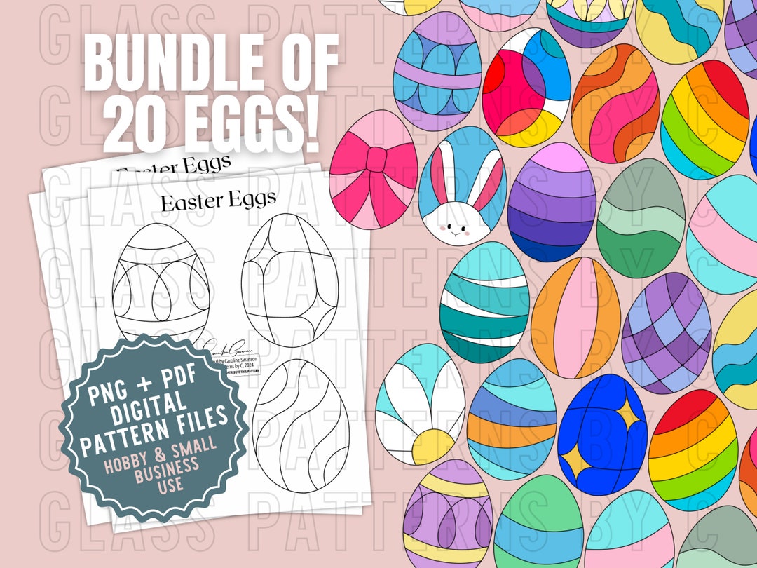 Easter Eggs Stained Glass Pattern Digital Download Glass Patterns by C ...